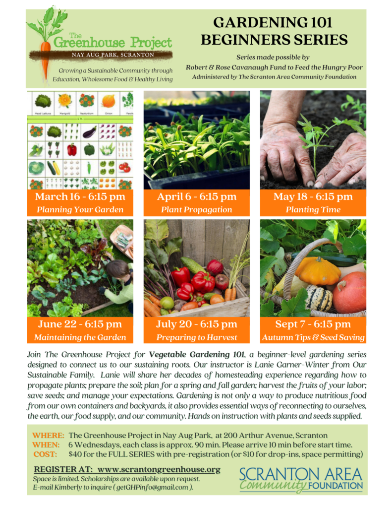 VEGETABLE GARDENING 101. **(CLASS FULL)**